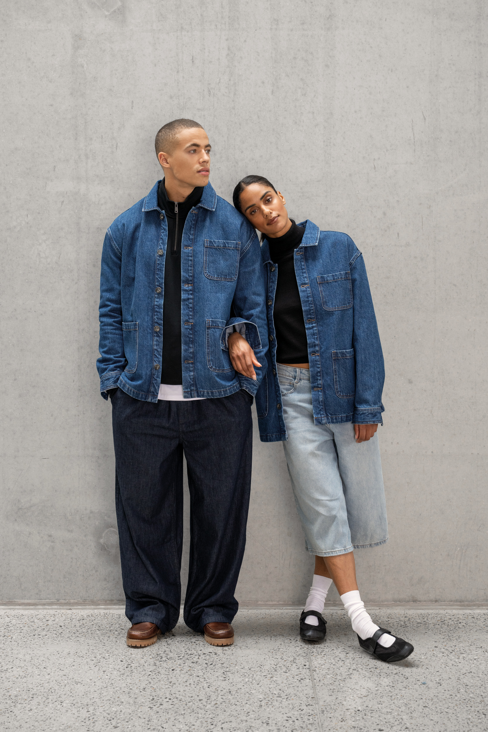 NS614 | Veste en jean à épaules tombantes unisexe - Native Spirit EN